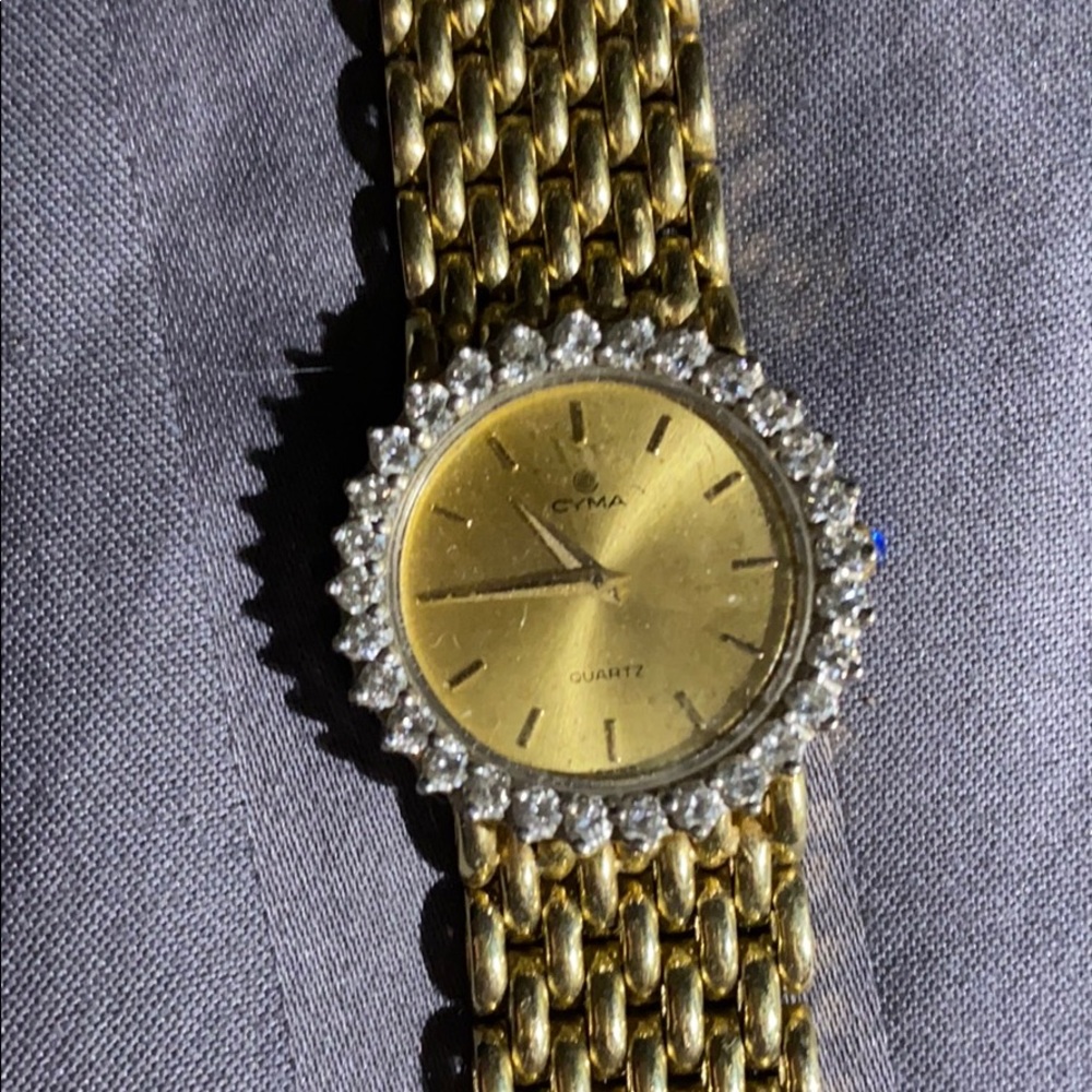 14k Gold Cyma Watch - Gem